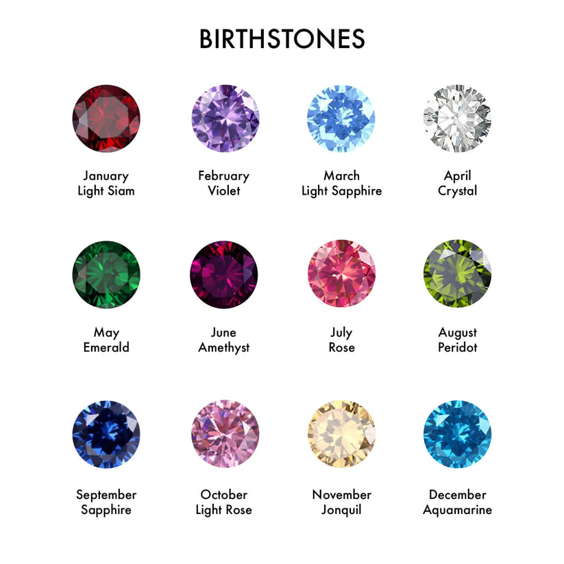 Custom Sideway Initial Birthstone Necklace – Lucky Bear